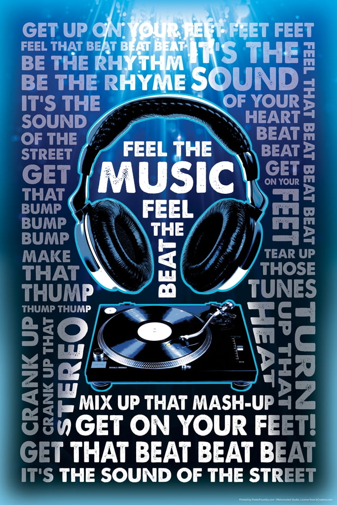 Feel The Music Feel The Beat Cool Wall Art Print Poster 12x18 - Walmart.com