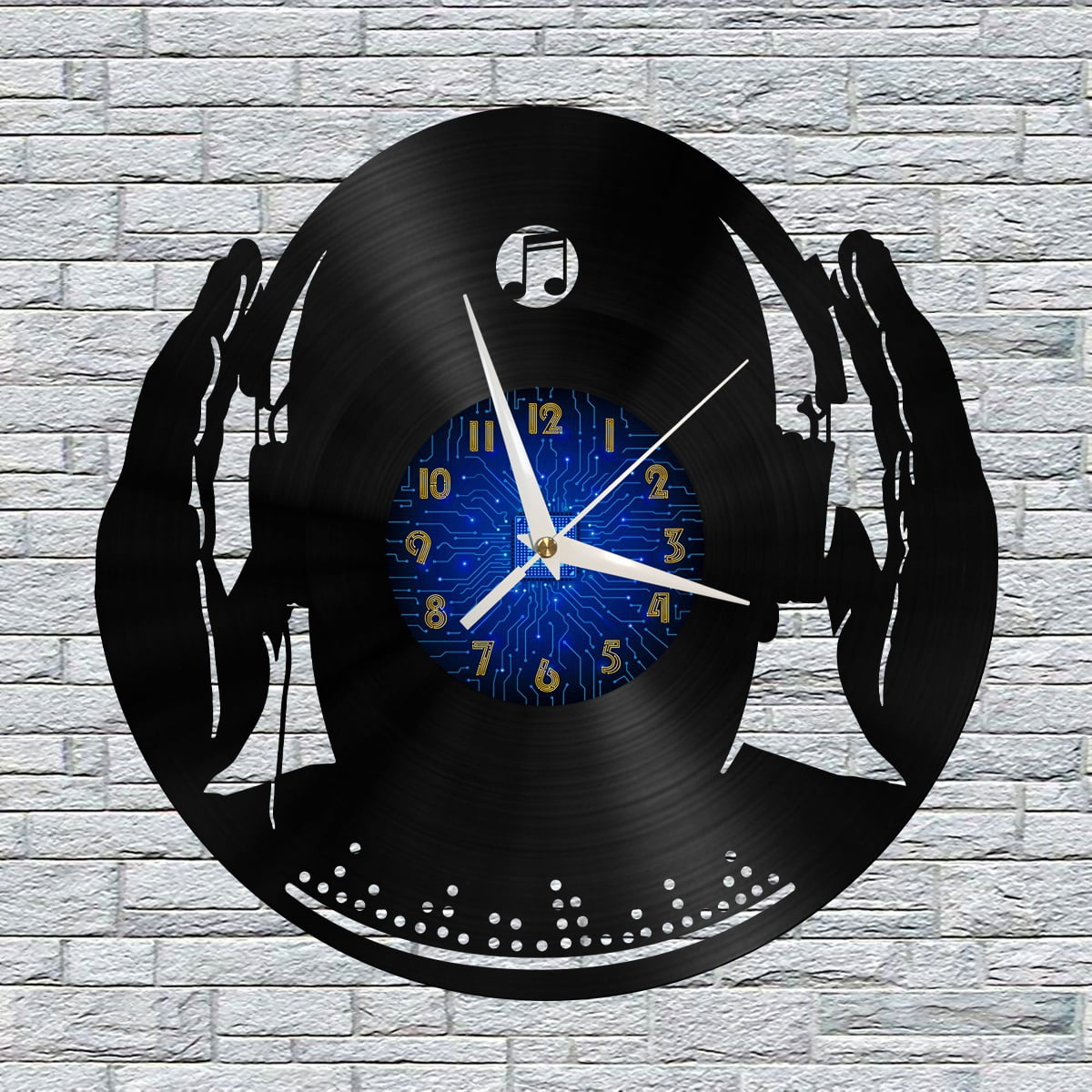 Feel The Music Vinyl Wall Clock, Vinyl Record Clock Wall Art Silent ...