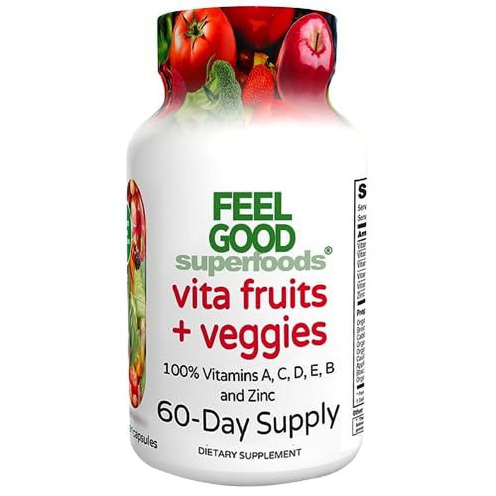 FeelGood Superfoods Vita Fruits and Veggies Dietary Supplement Capsules ...