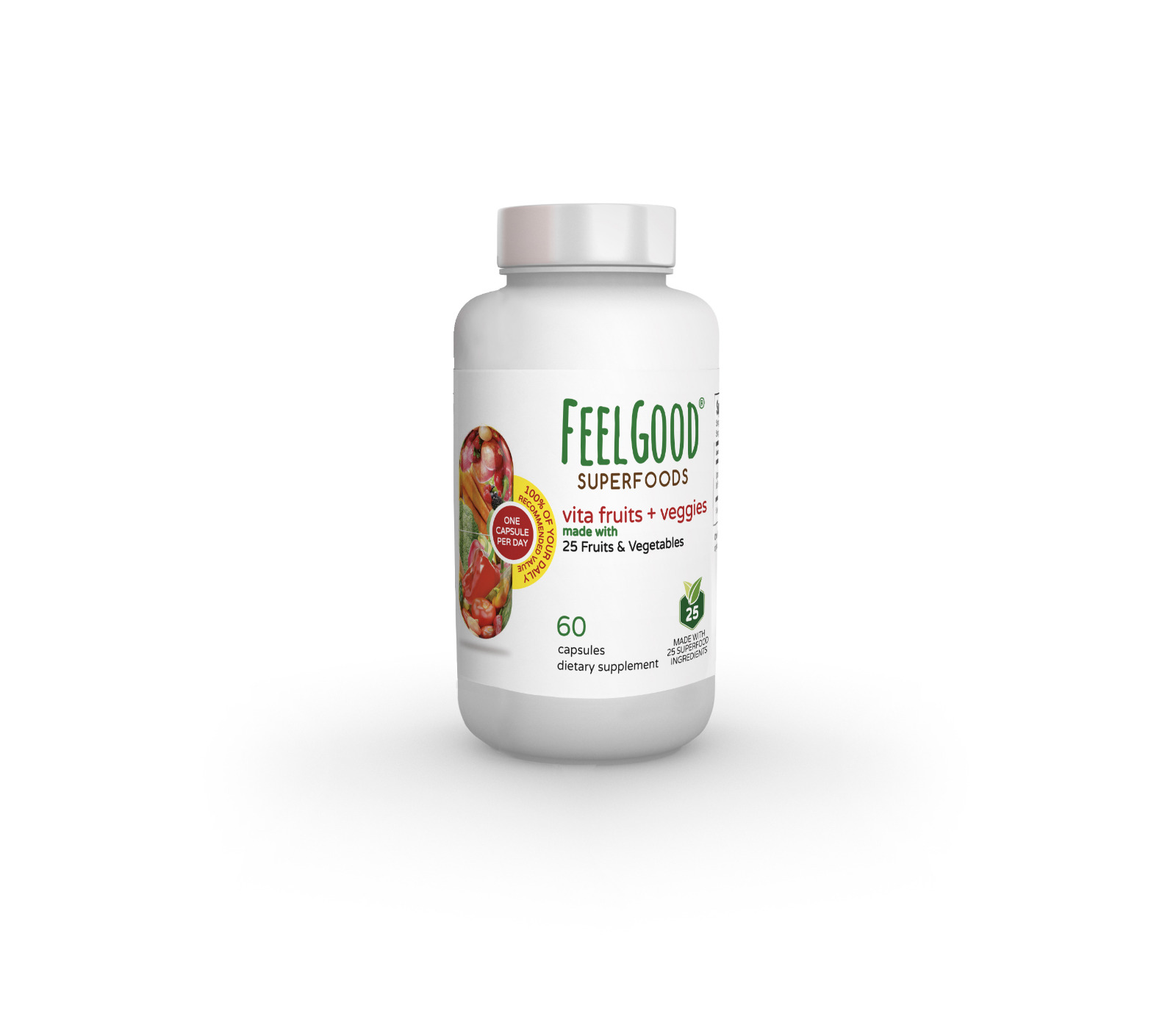FeelGood Superfoods Vita Fruits and Veggies Dietary Supplement Capsules ...