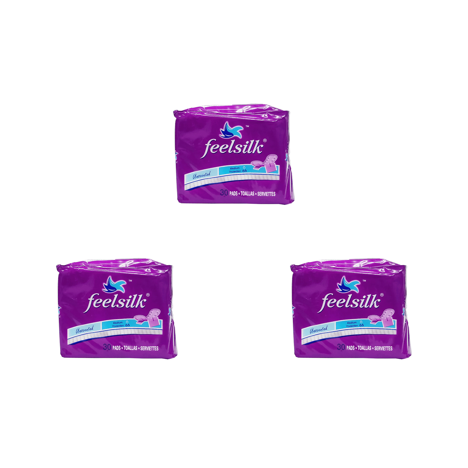 FeelSilk Pads Ultra‑Thin Medium‑Flow Pads, Super Absorbent, Flexi‑Wings ...