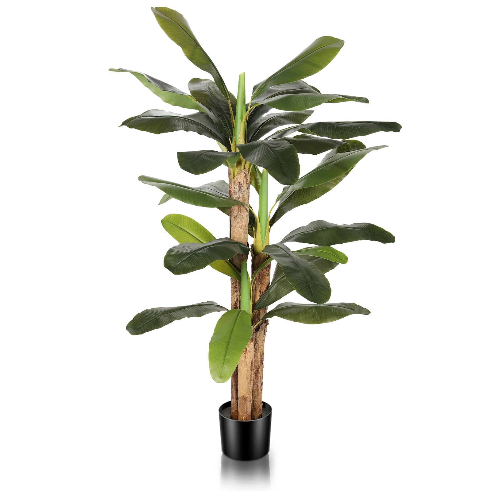 Feelead Faux Banana Tree 7ft - Tall Artificial Banana Leaf Tree with ...
