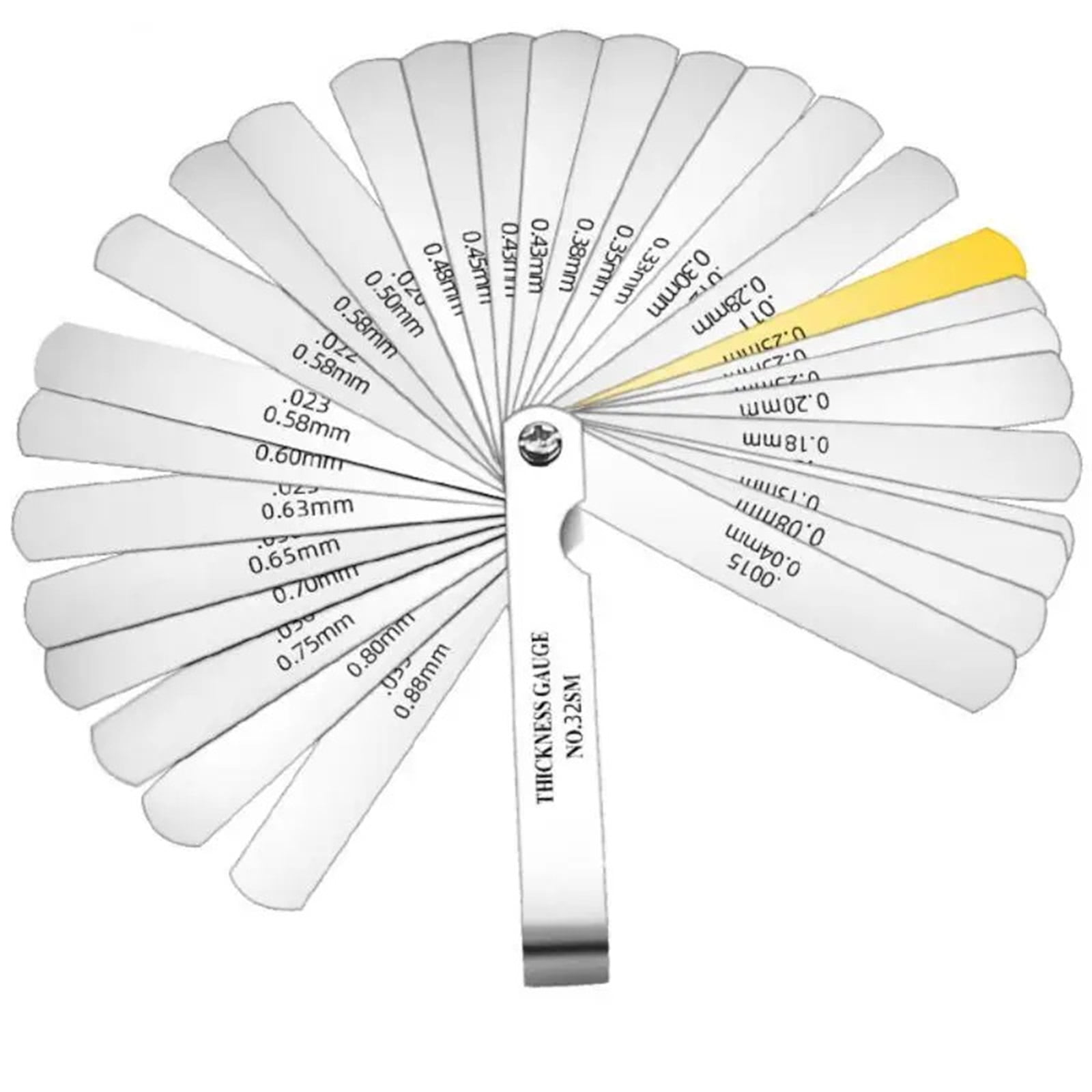 Feeler Gauge Metric Size 0.04mm - 0.88mm Thickness Gauge Set Valves ...
