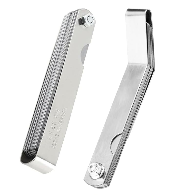 Feeler Gauges - 32 Blades Feeler Gauge Set Stainless Steel Dual Marked Metric and Standard SAE ...