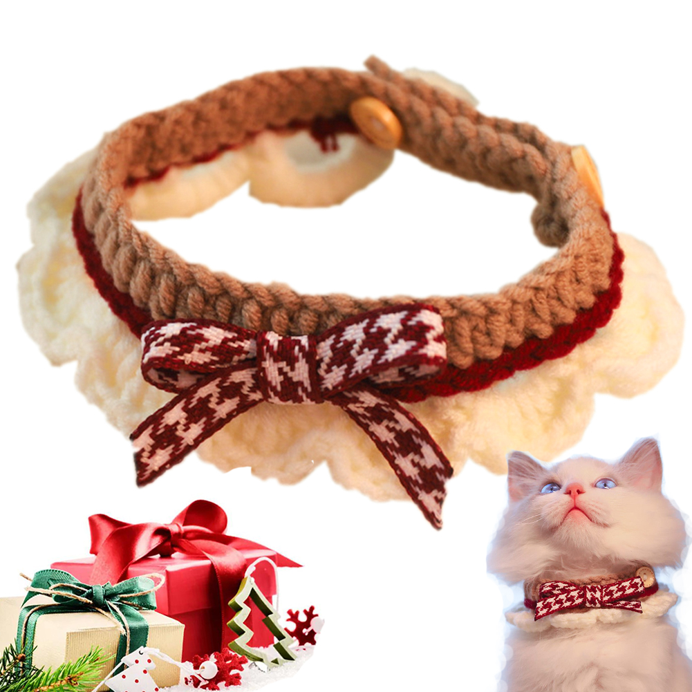 Feelers Pet Cat Collar Necktie Cotton Woven Decoration Collar Necklace ...