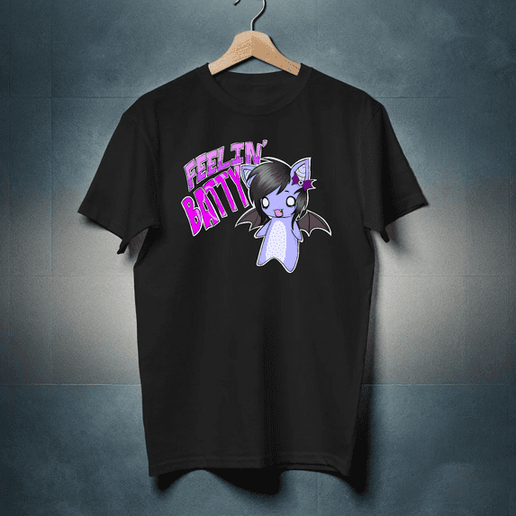 Feelin Batty Scene Kid Emo 2000s Y2K Goth Graphic Art Unisex T-Shirt ...