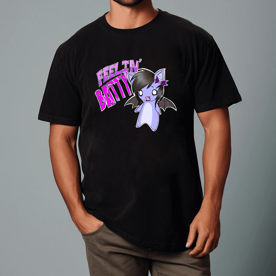 Feelin Batty Scene Kid Emo 2000s Y2K Goth Graphic Bat Art Unisex T ...