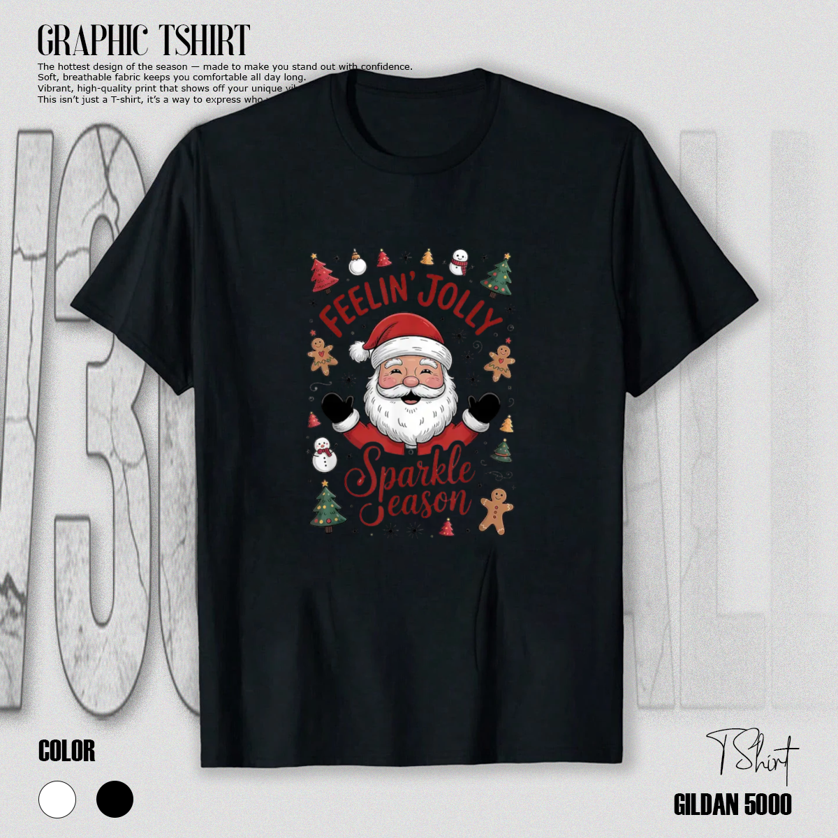Feelin' Jolly Funny Father Christmas Claus Christmas Spirit Holiday ...