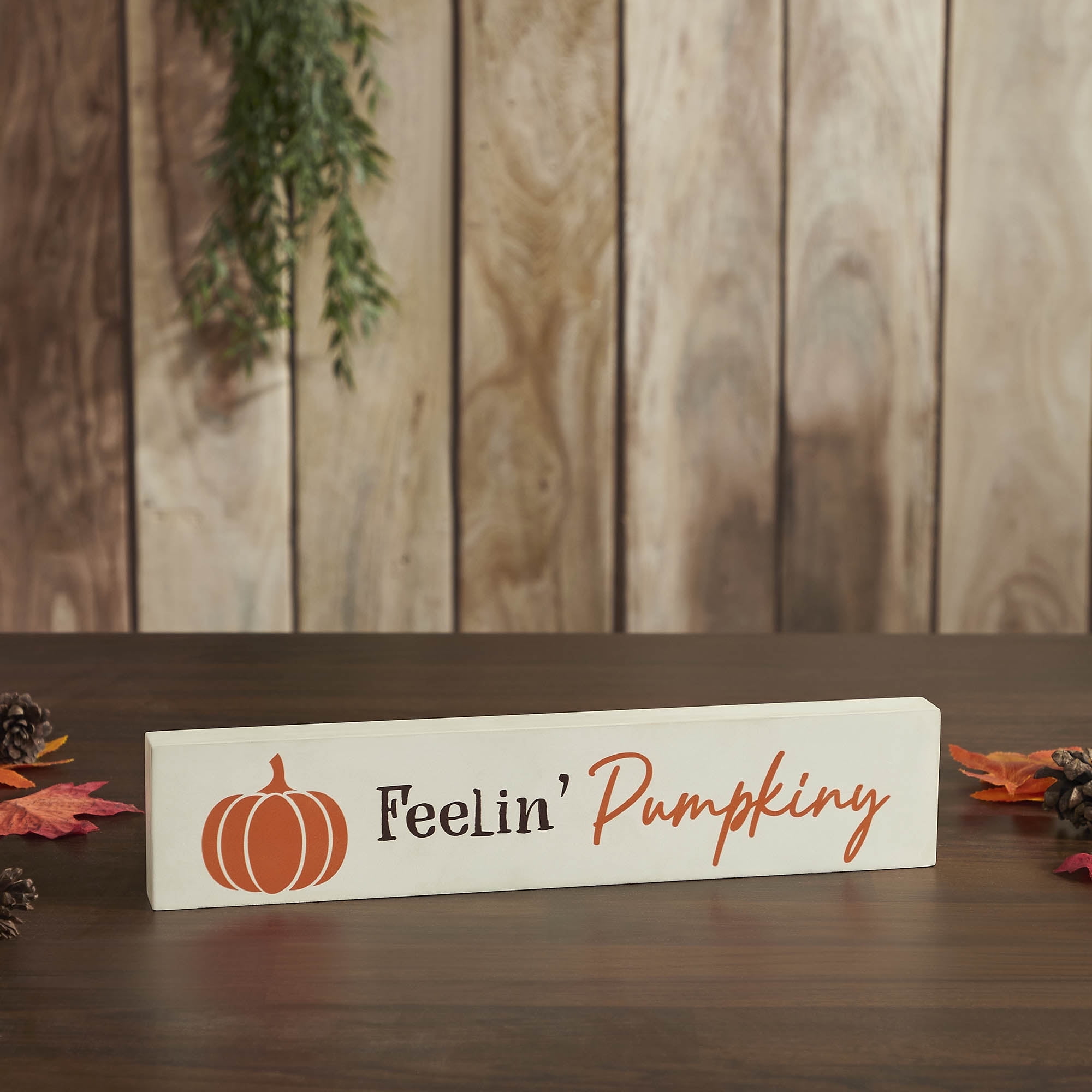 VHC Brands Feelin Pumpkiny Cream Base MDF Sign 2.75x13, Holiday ...