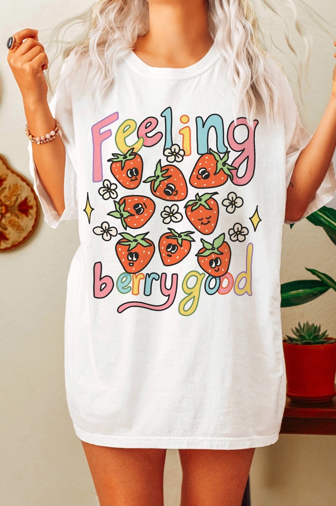 Feeling Berry Good Strawberry Tshirt, Cottagecore Fruit Shirt, Retro ...