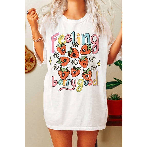 Feeling Berry Good Strawberry Tshirt, Cottagecore Fruit Shirt, Retro ...