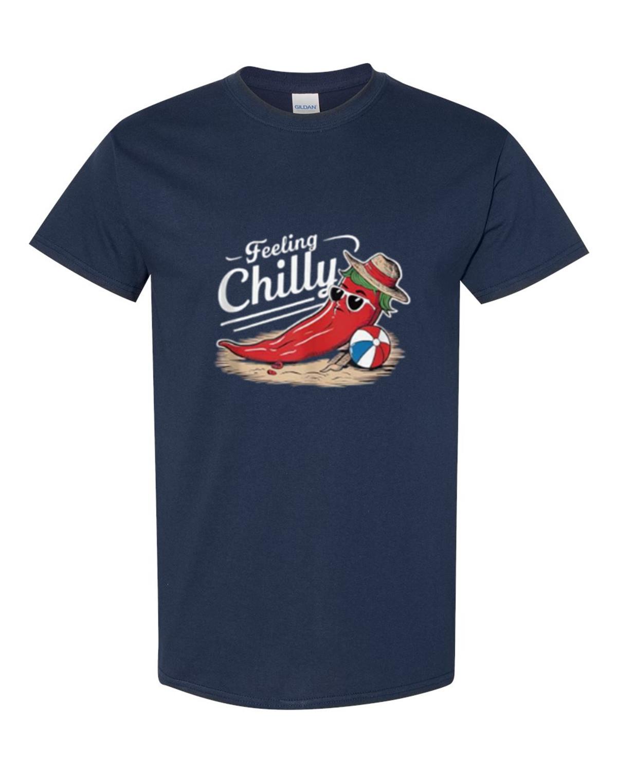 Feeling Chilly Vintage Beach Theme Summer Vibes Matching Style T-Shirt ...