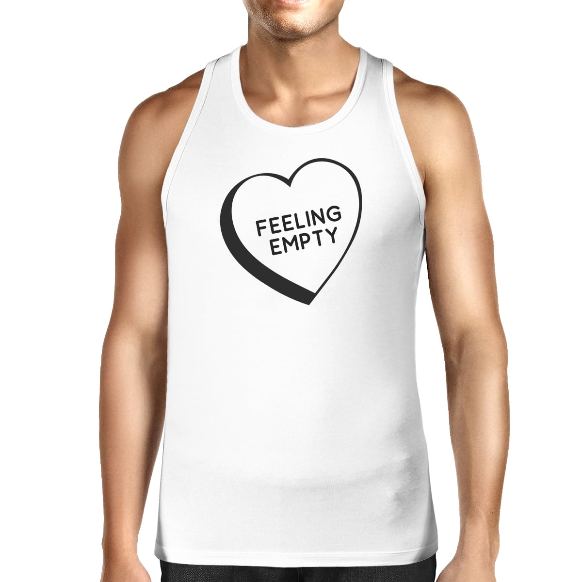 Feeling Empty Heart White Cotton Tanks For Men Humorous Design Top ...