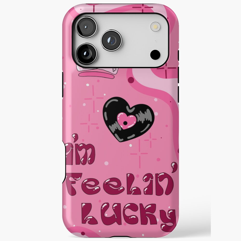 Feeling Fortunate Simple Text Art iPhone Case 17 through 11 Pro Max ...
