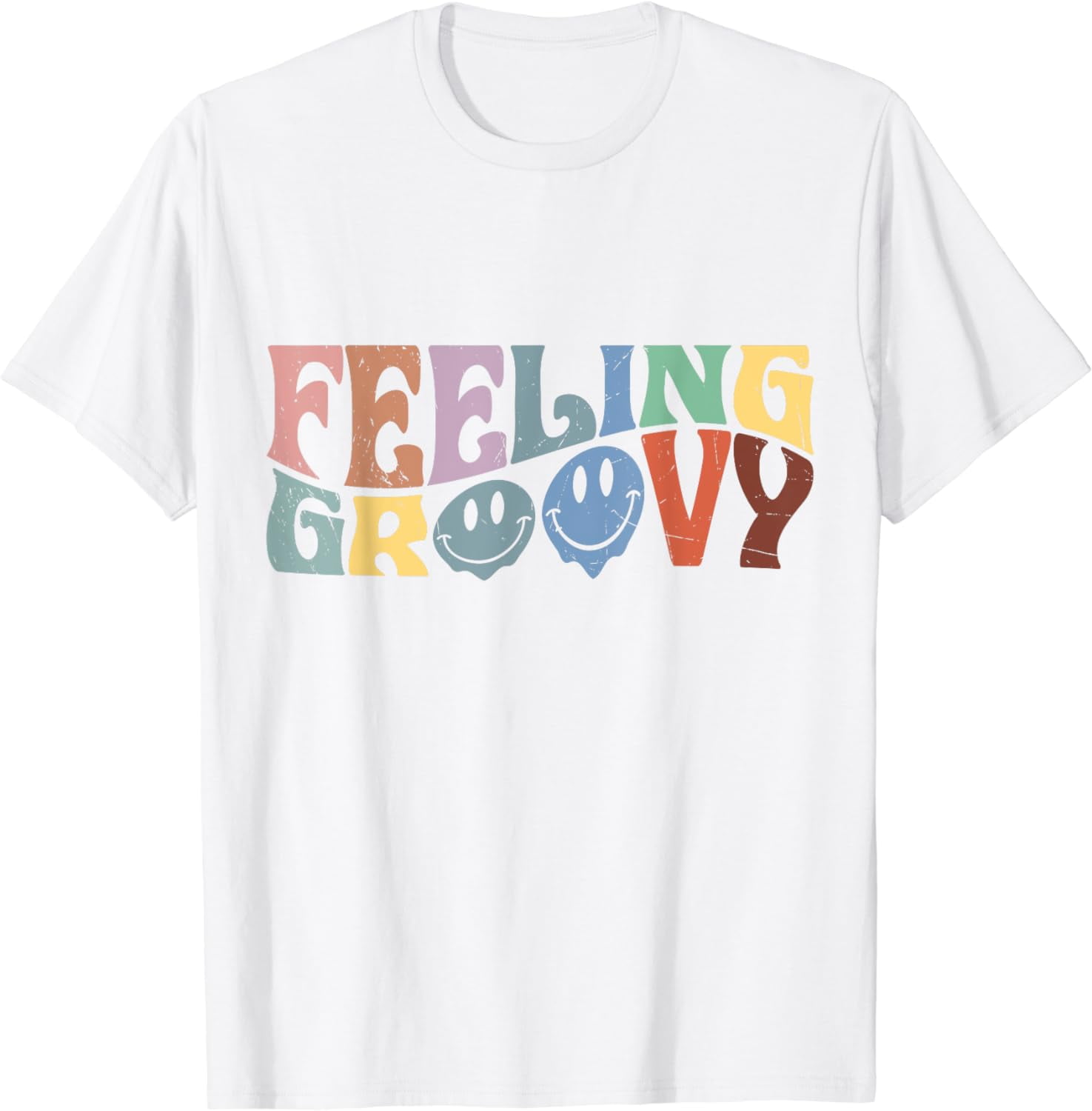 Feeling Groovy 70s Retro Good Vibes design T-Shirt - Walmart.com
