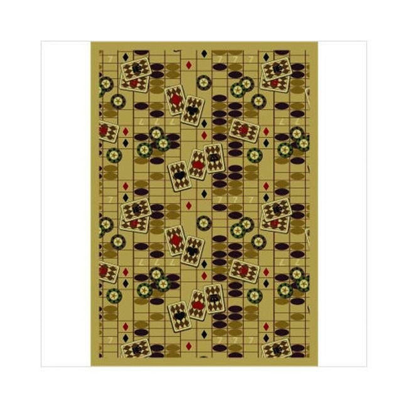 Feeling Lucky Beige 3 ft.10 in. x 5 ft.4 in. WearOn Nylon Machine ...