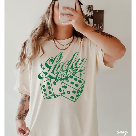 Feeling Lucky Shirt, Lucky You Dice Tee, Trendy Aesthetic Shirt, Lucky ...
