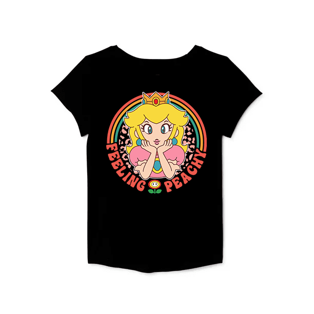 Feeling Peachy Princess Peach GirlsGraphic T-Shirt Size 4-5 - Walmart.com