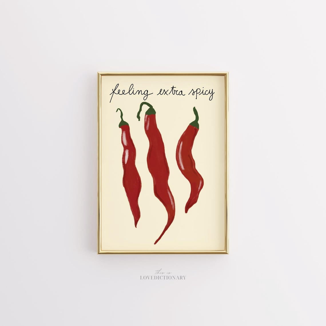 Feeling Spicy Chili Pepper Wall Art Modern Kitchen Decor, Unframed ...