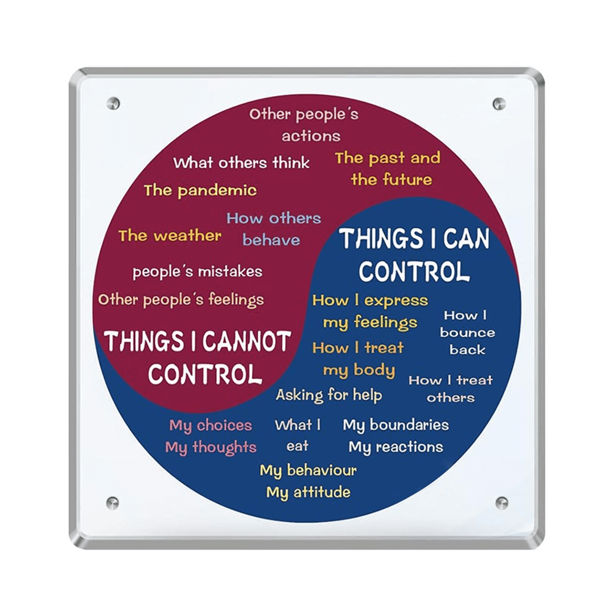 Feeling Wheel for Adults, Acrylic Emotion Chart, Colorful Mental Health ...