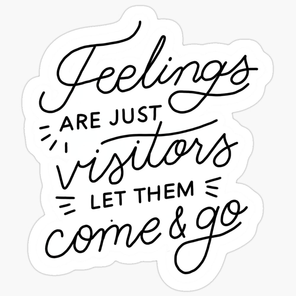 Feelings Are Just Visitors Sticker Phone Decal Water Bottle Stickers ...