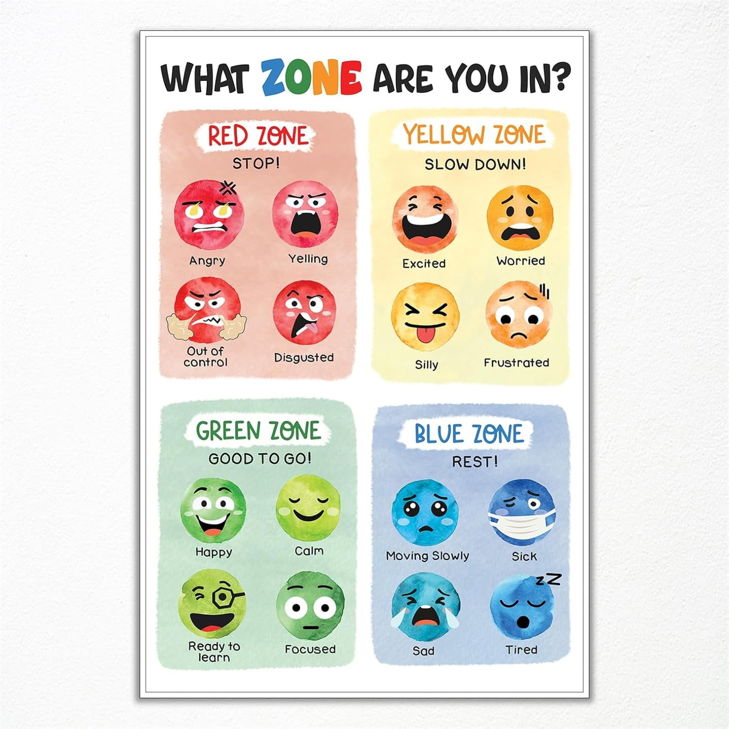 Feelings Chart 8 x 12 Metal Tin Sign, Calming Corner, Preschool ...