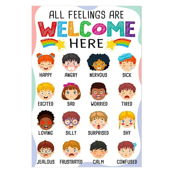 Feelings Chart for Kids - Feeling Meter and Coping Skills Mental Health ...