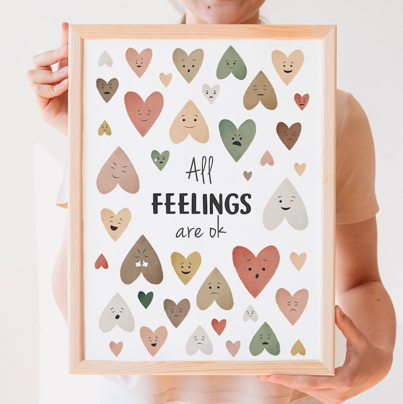 Feelings Chart, Therapy Office Decor, Mental Health, School Counselor ...