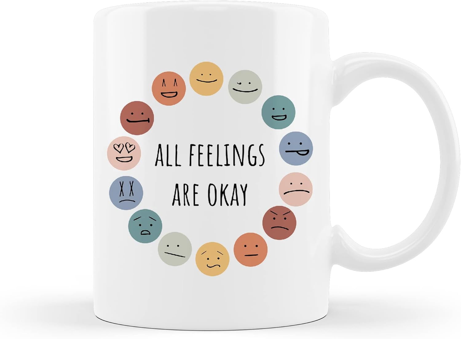 All Feelings are Okay Mental Health Feelings Emotions Wheel Ceramic Mug ...