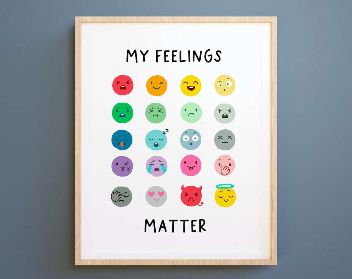 All Feelings Are Welcome Here, Kids Prints, Encouraging Art, Inclusive ...
