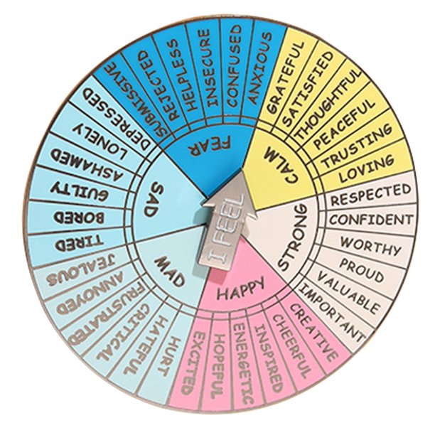 Feelings Wheel Badge Emotions Wheel Decor Emotions Wheel Badge Craft ...