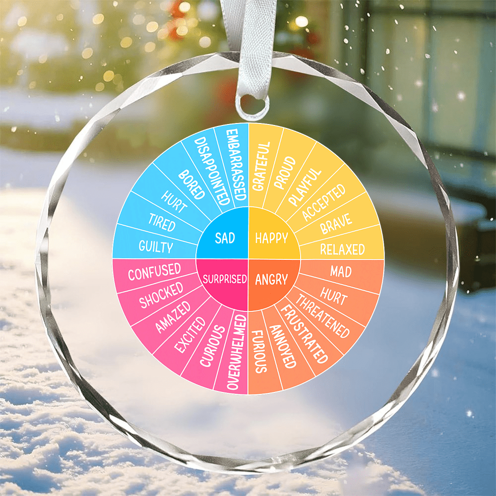 Feelings Wheel Emotions Chart Therapy Therapist Ornament Home ...