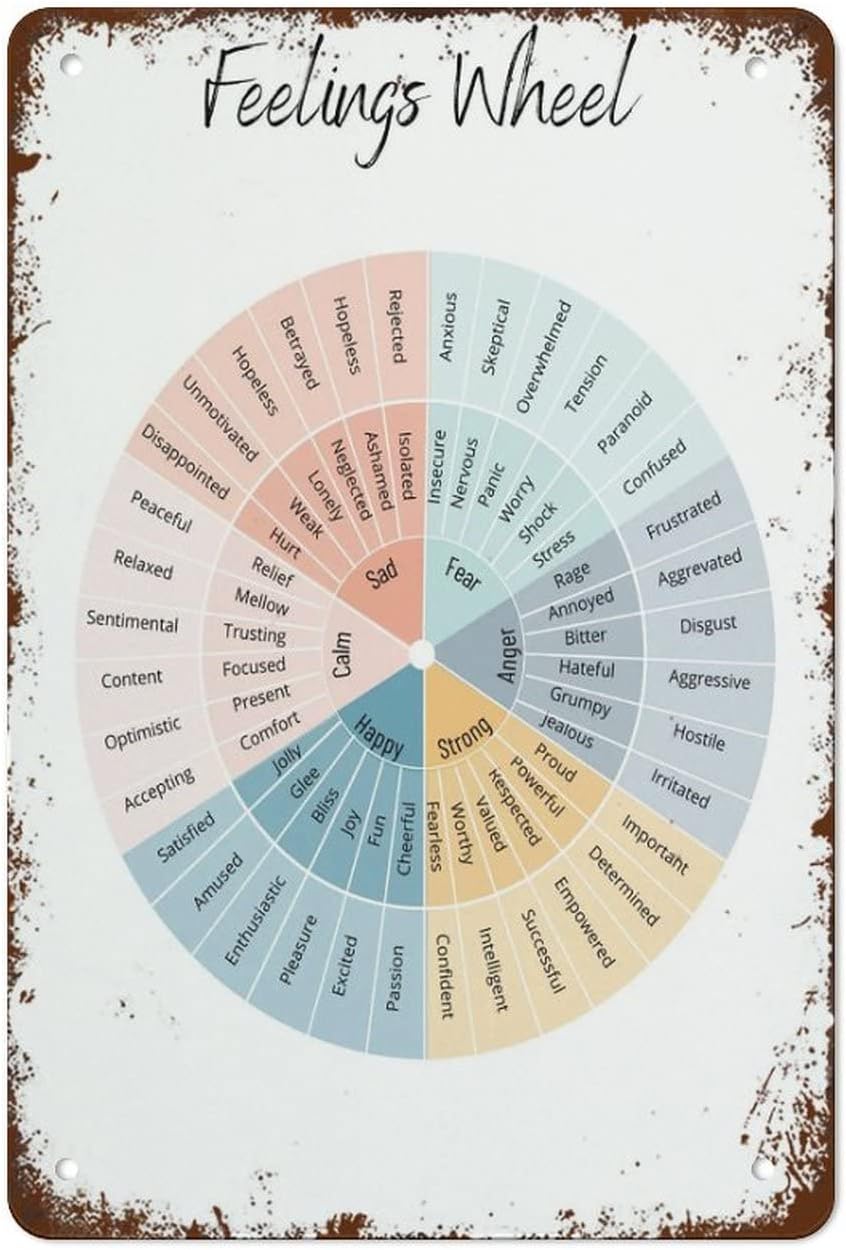 Feelings Wheel, Feeling Poster, Feelings Chart, Emotions Poster ...