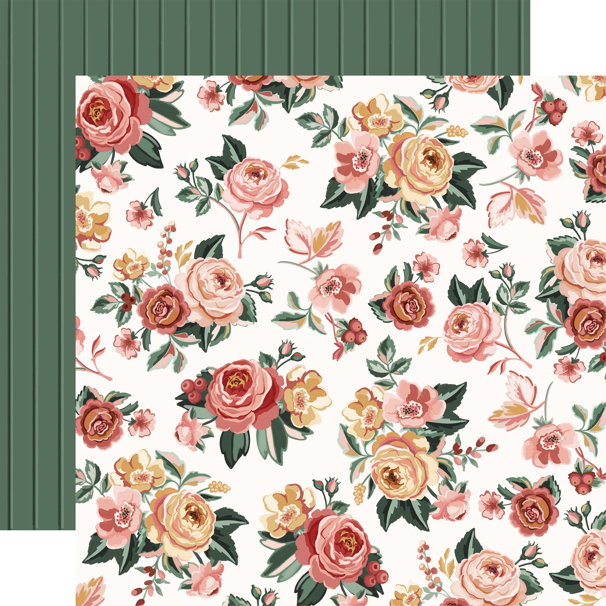 Feels Like Home Double-Sided Cardstock 12"X12"-Cottage Floral - Walmart.com