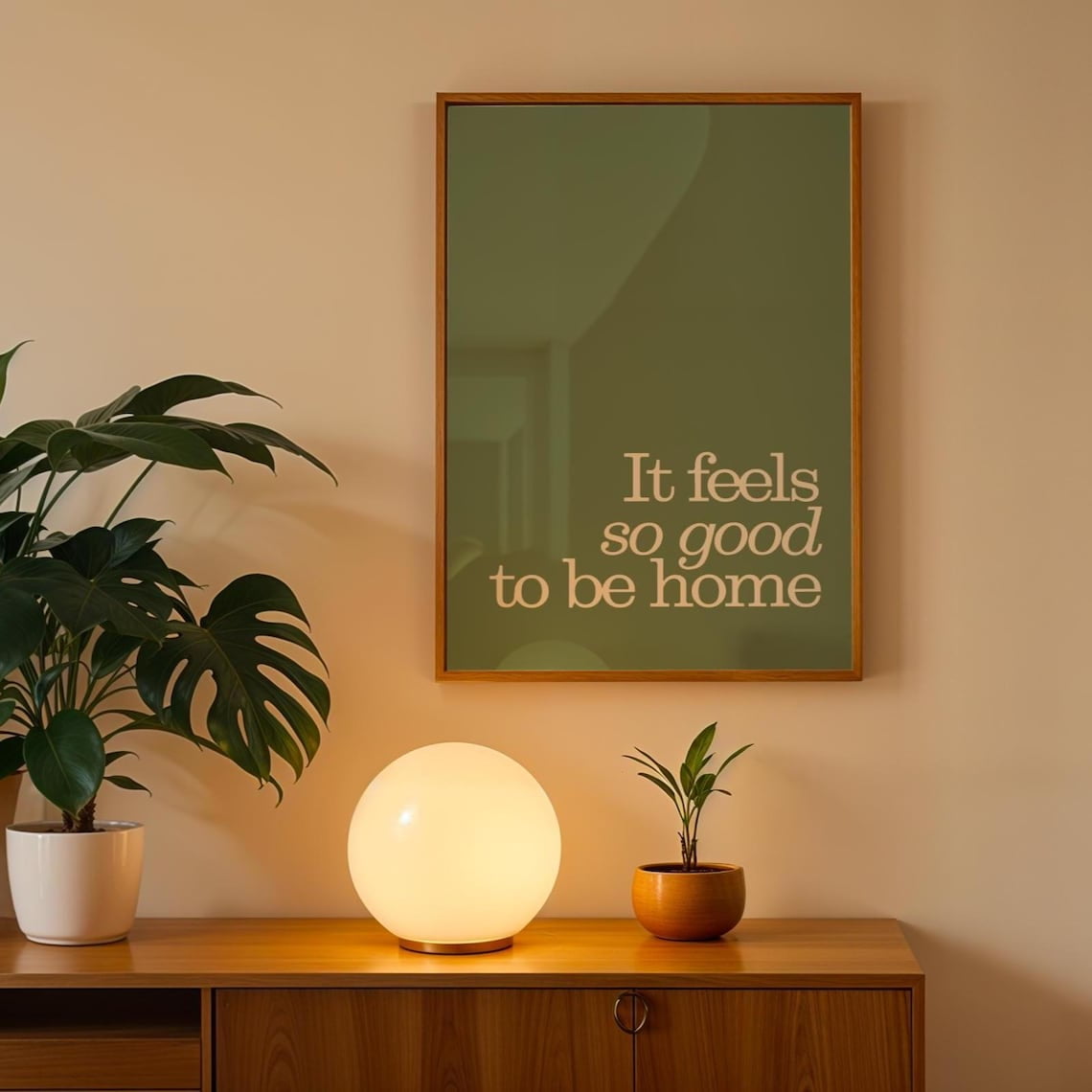 Feels So Good To Be Home Print Affirmation Quote Poster Sage Green ...