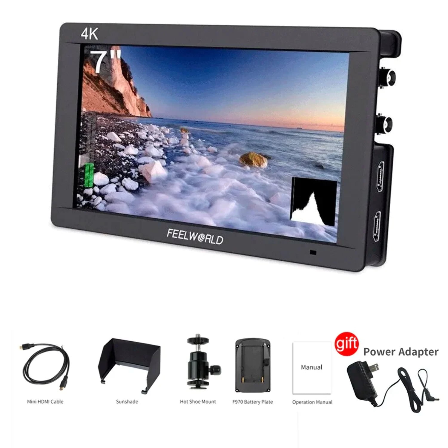 Feelworld FW703 3G SDI 4K HDMI Camera Field Monitor 7 Inch IPS Full HD ...