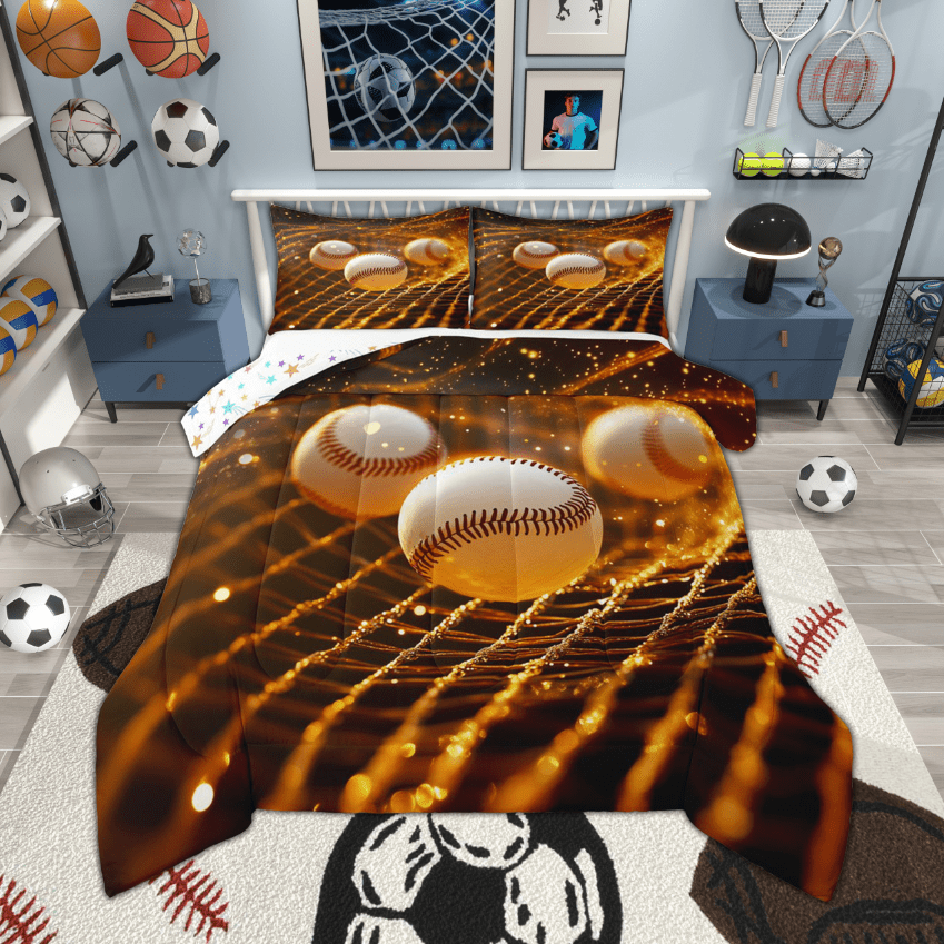 Feelyou 3D Baseball Full Size Comforter Sets for Boys Girls, Kids ...