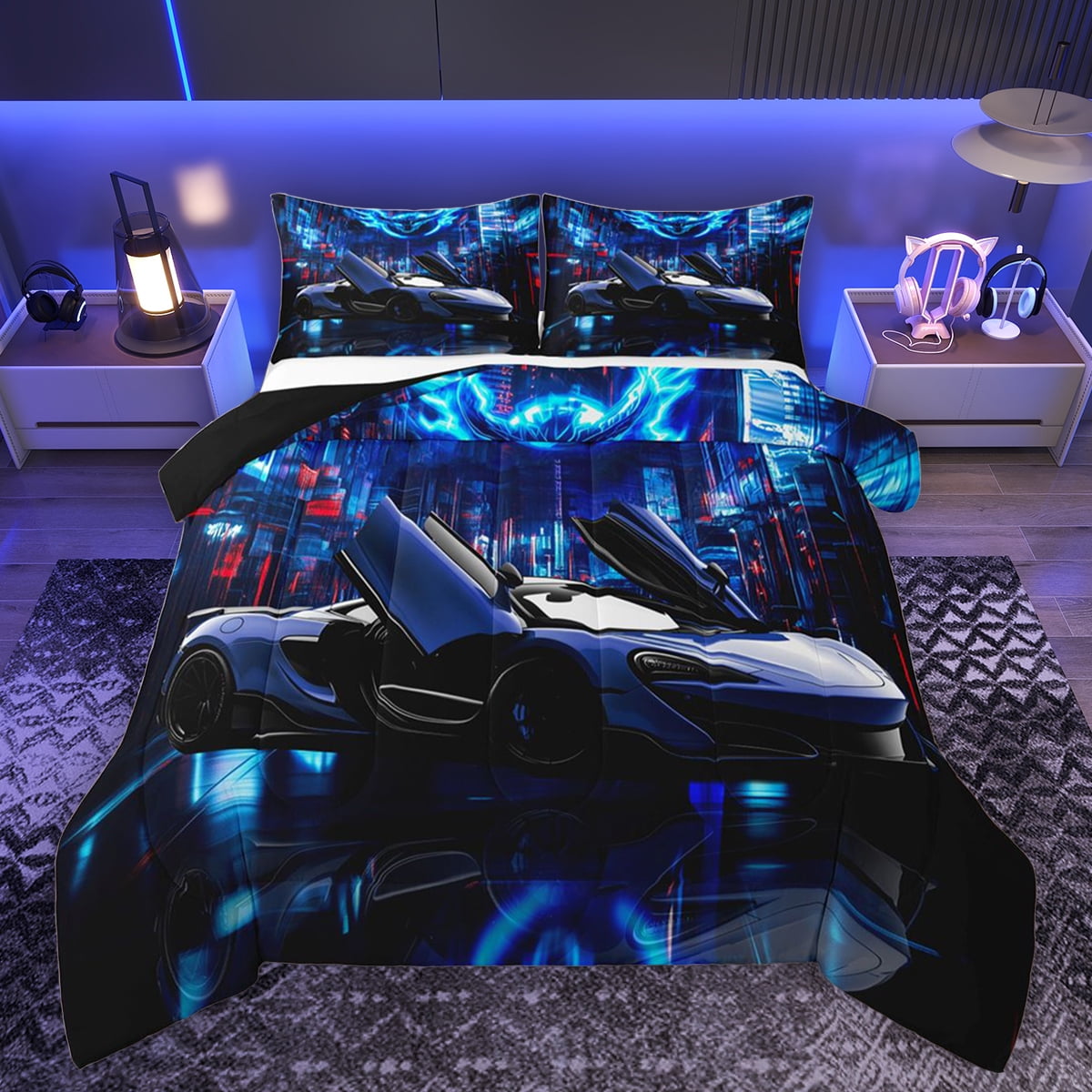 Feelyou 3D Cool Automobile Queen Comforter Set, Speed Racing Car ...