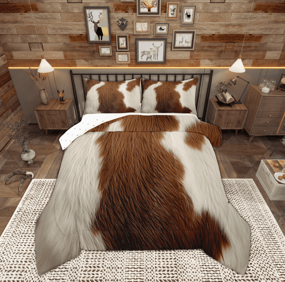Feelyou 3D Cow Print Bedding Comforter Set for Adult, Modern Fashion ...