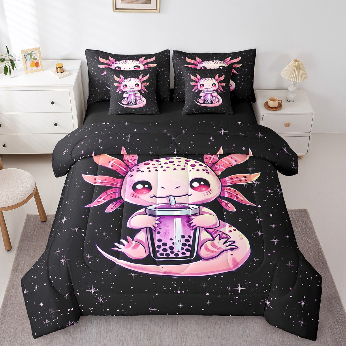 Feelyou 3D Funny Axolotl Bedding Comforter Set 7 Pieces for Child ...