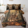 Feelyou 3D Jungle Deer Bedding Comforter Set 7pcs, Tree Leaf Botanical ...