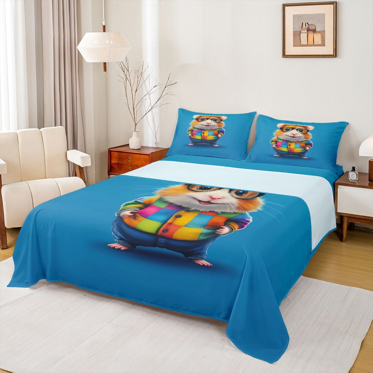 Feelyou 3D Kawaii Hamster Full Size Sheets, Guinea Pig Lover Bed Sheets ...