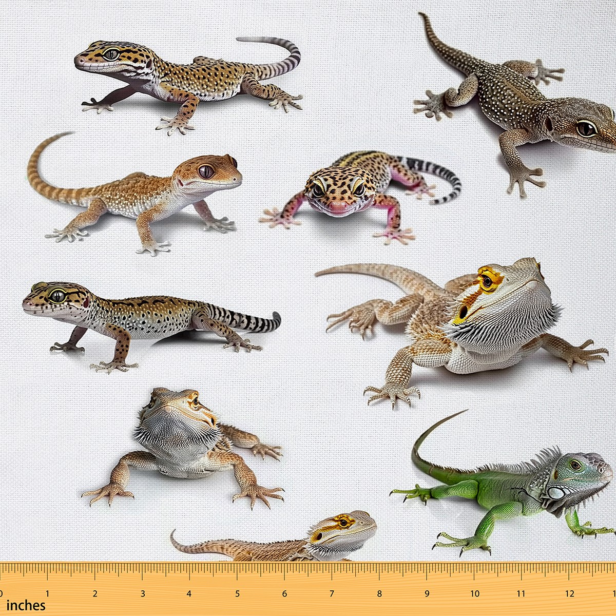 Feelyou 3D Lizard Fabric by the Yard 1 Yard, Jungle Wildlife Animal ...