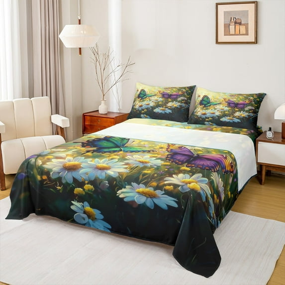 Feelyou 3D Spring Butterfly Twin Sheet Sets, Groovy Flower Floral Twin ...