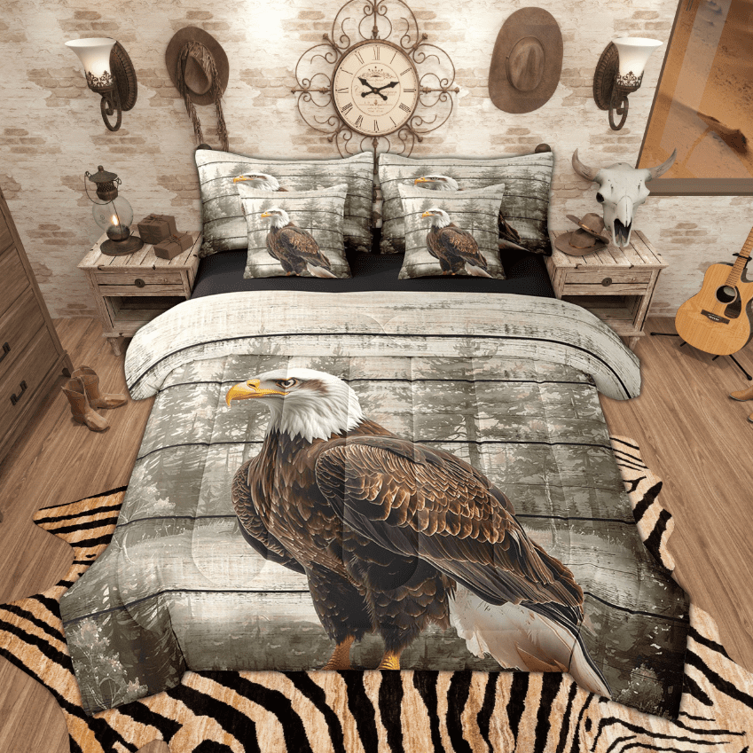 Feelyou 3D Wild Eagle Bedding Comforter Set 7 Pieces, Animal Bird Queen ...