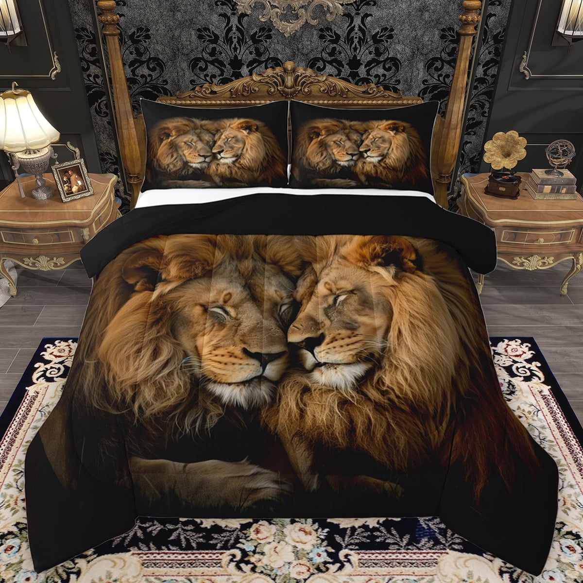 Feelyou 3D Wildlife Lion Full Size Comforter Sets, Couple Anniversary ...