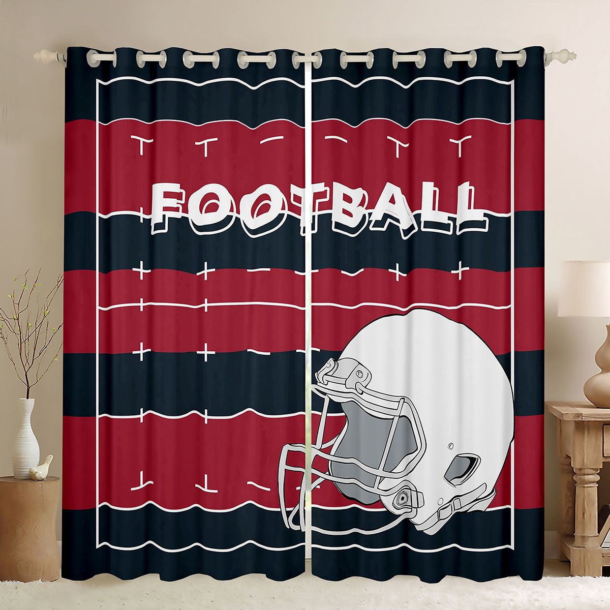 Feelyou Athlete Helmet Kids Blackout Curtains Set of 2 (52x84 Each ...