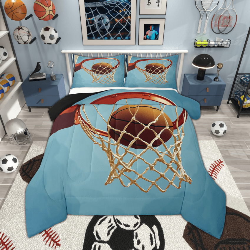 Feelyou Basketball Theme King Size Comforter Sets for Kids, Teens Sports Bedding Comforter Set ...