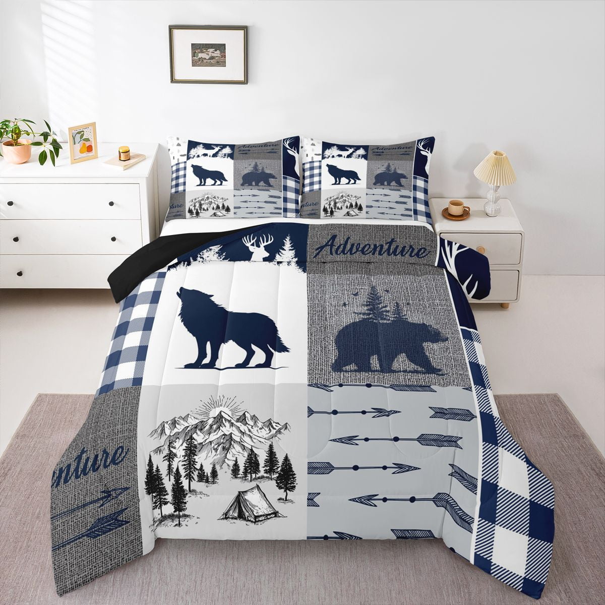 Feelyou Bear Wolf Full Size Comforter Sets, Rustic Hunting Bedding Sets ...