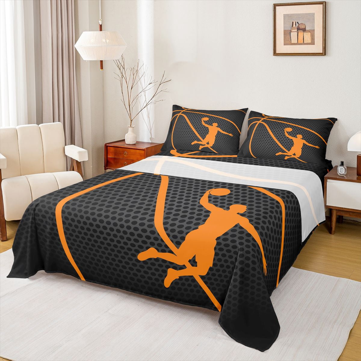 Feelyou Black Basketball King Sheets for Boys, Sport Athlete Player ...
